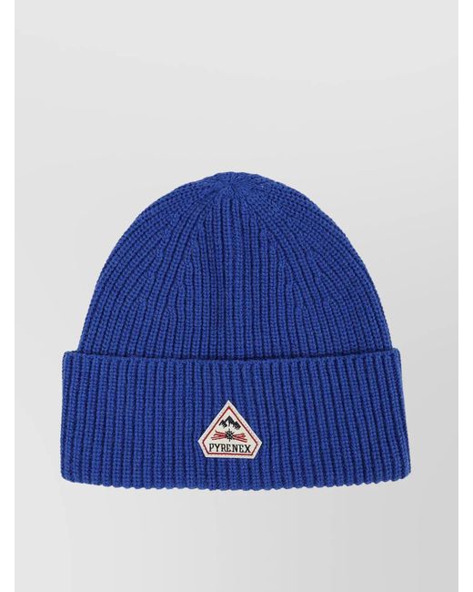 Pyrenex Knit Ribbed Brim Turn-Up Hat in Blue for Men | Lyst