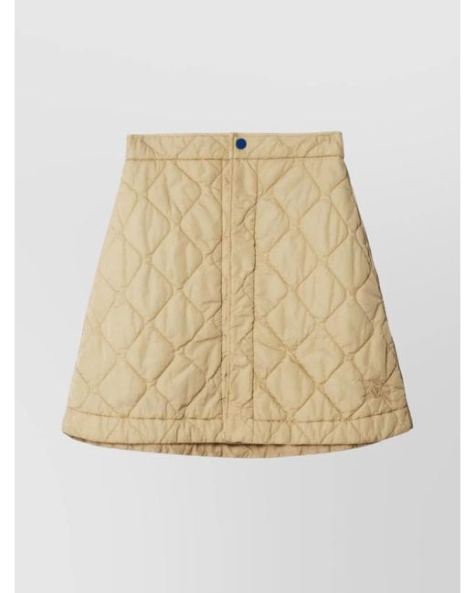 Burberry Quilted Texture Mini Skirt in Natural | Lyst