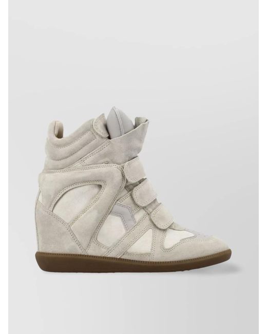Isabel Marant High Top Hidden Heel Sneakers in Natural | Lyst UK