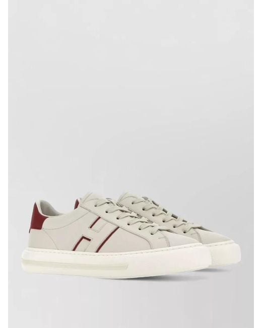 Hogan Sneakers Contrasting Heel Tab Flat Sole in Natural for Men | Lyst UK