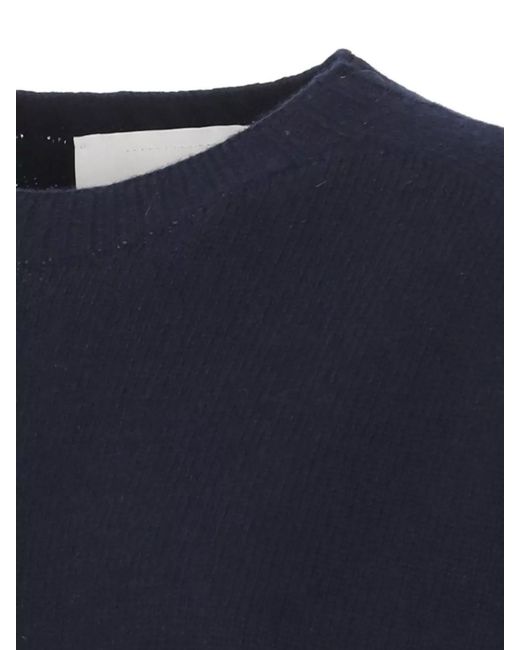 Vanisé Merino Wool Long Sleeve Crew Sweater in Blue | Lyst UK