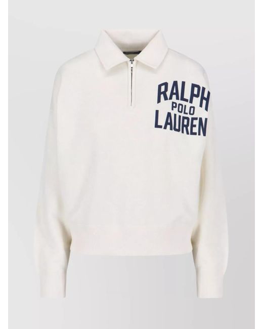 Polo Ralph Lauren Knit Sweatshirt With Ribbed Cuffs And Hem in White | Lyst