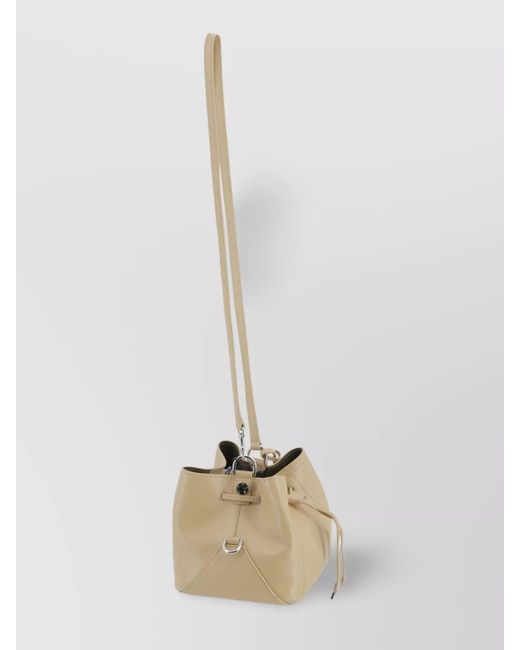 Hogan Small Leather Bucket Bag With Metal Hardware in White | Lyst