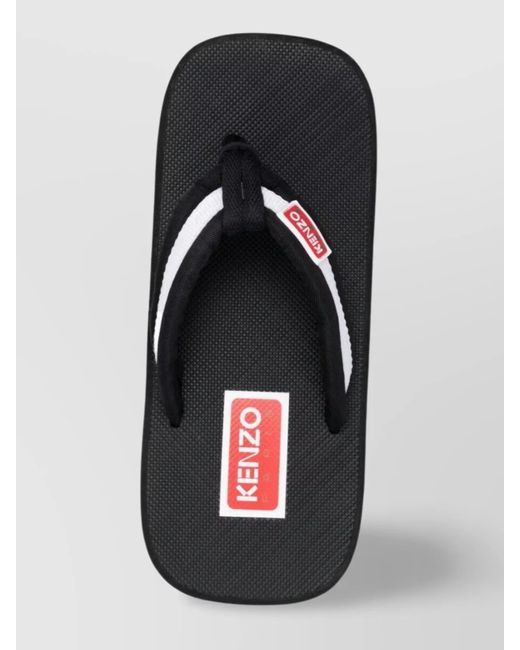 KENZO Striped Rubber Sole Sandals in Black | Lyst UK