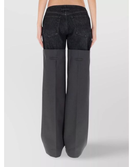 Jean Paul Gaultier Wide Leg Trousers Contrast Panels in Black | Lyst UK