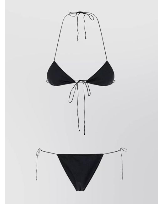 Oséree Stretch Nylon Bikini Triangle Top Adjustable Straps in White ...