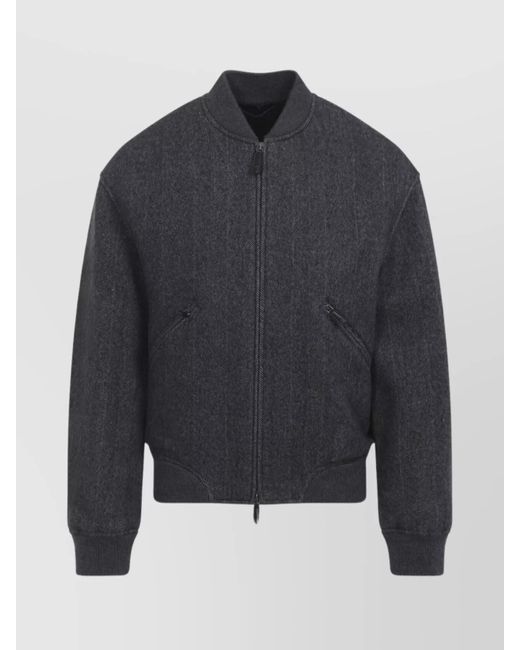 Giorgio Armani Ribbed Herringbone Jacket Pockets in Blue for Men | Lyst