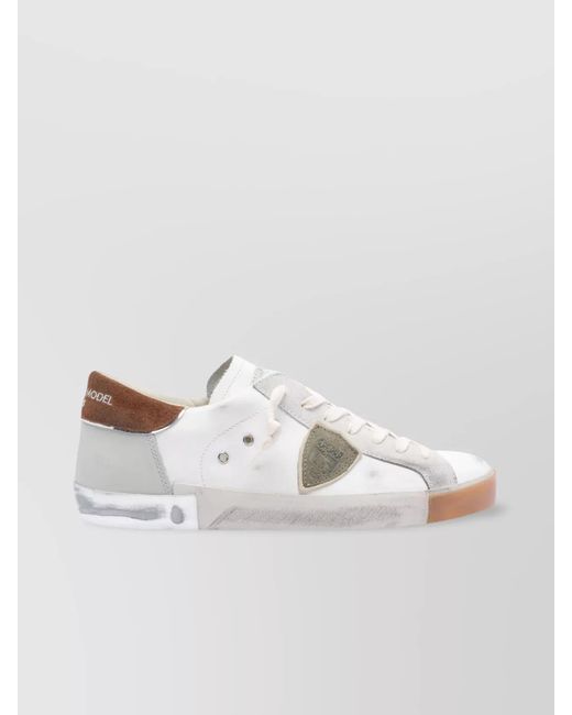 Philippe Model Leather Low-Top Sneakers in Metallic for Men | Lyst