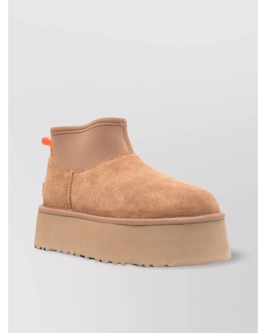 UGG Mini Puffer Dipper Platform Boots in Natural | Lyst