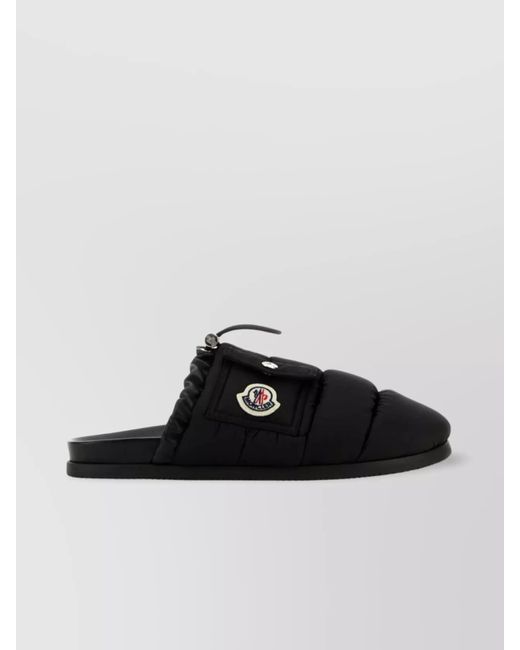 Moncler Quilted Fabric Pocket Slippers in Black | Lyst