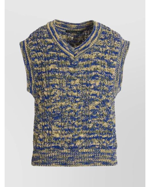 ANDERSSON BELL Cable Knit Sleeveless V Neck Vest in Blue for Men | Lyst UK