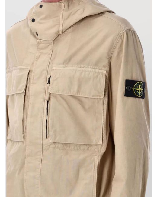 Stone Island Versatile Hooded Jacket Front Pockets in Natural for Men ...
