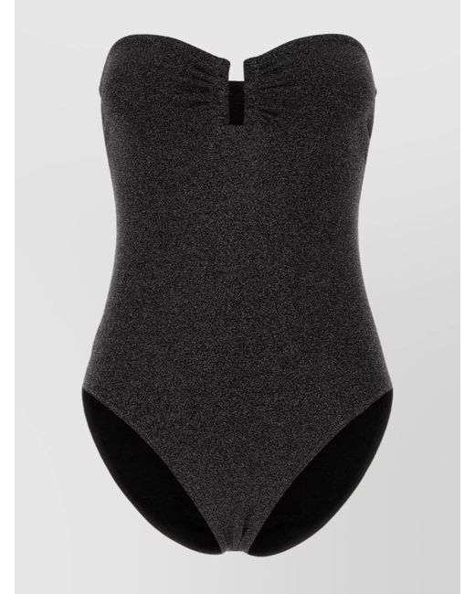 Eres Shiny Strapless Swimsuit High-Cut Leg in Black | Lyst