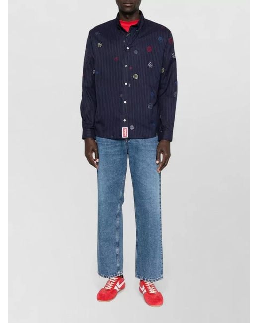 KENZO Shirt Futura 2000 Embroidery Floral Pattern in Blue for Men | Lyst UK
