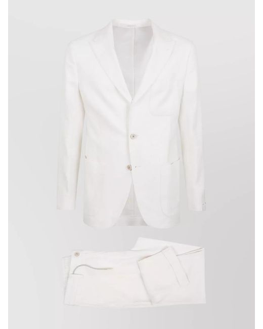 Eleventy Suit With Notch Lapel And Pockets in White for Men | Lyst