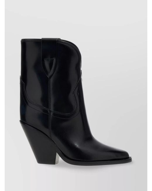 Isabel Marant 'Leyane' Cone Heel Ankle Boots in Black | Lyst