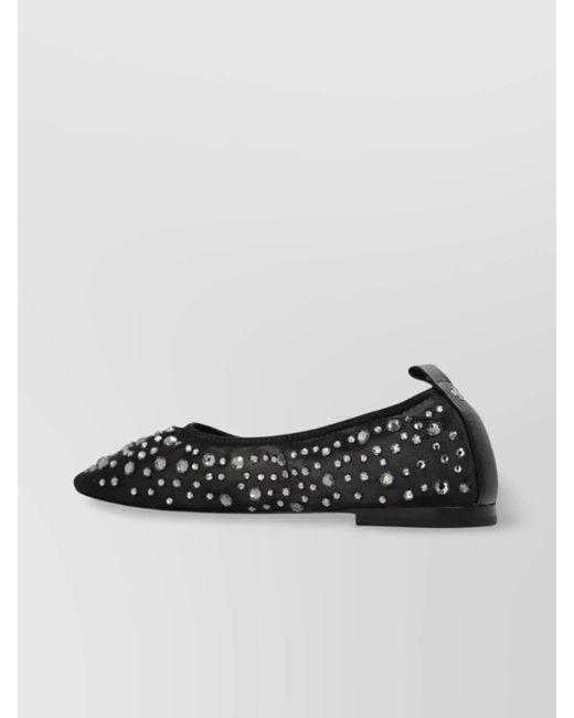 Tory Burch Crystal Mesh Embellished Leather Ballerina Shoes | Lyst