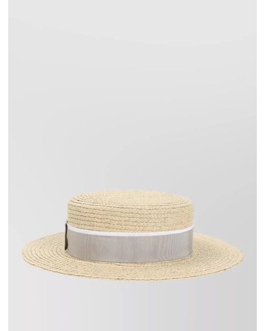 Maison Michel Kiki Straw Hat Wide Brim Ribbon in Natural | Lyst UK