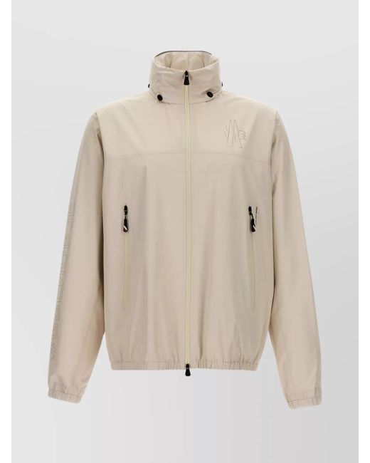 Moncler Modern Perforated Jacket With Side Zippered Pockets in Natural ...