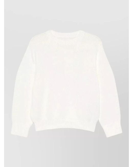 TOTEME Cotton Oversized Sweater Long Sleeves Ribbed Trims in White ...