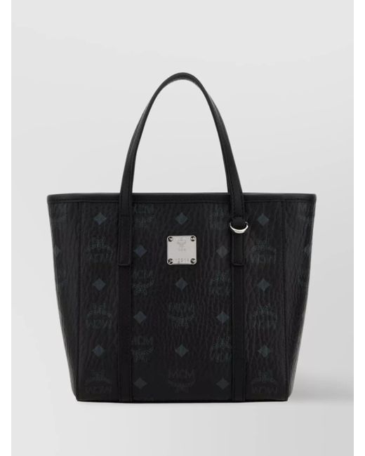 MCM Mini Tony Canvas Handbag With Monogram Pattern in Black | Lyst