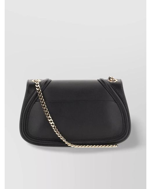 Gucci Small Curved Silhouette Shoulder Bag With Chain Strap in Black ...