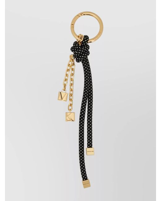 Michael Kors Logo Charm Keychain Chain Detail in White | Lyst