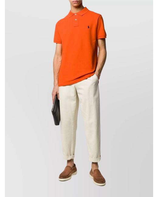 Ralph Lauren Knit Logo Polo Collar Short Sleeve Vest in Orange for Men | Lyst UK