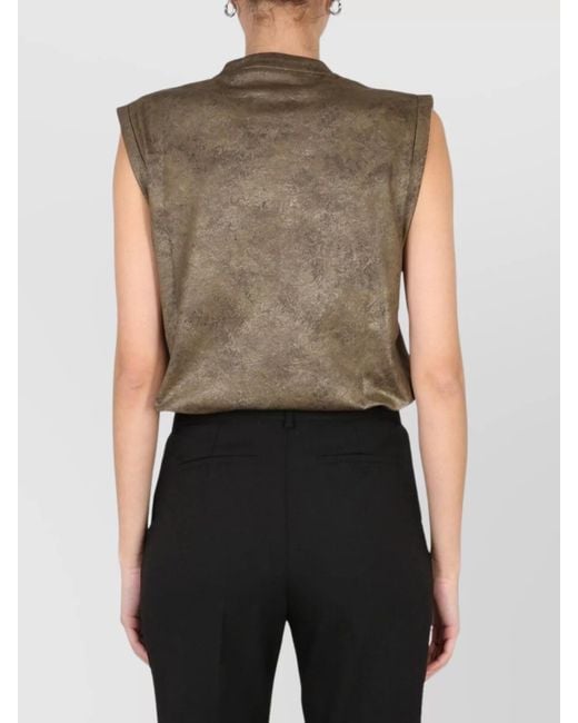 Balmain Metallic Logo T-Shirt Shoulder Buttons | Lyst UK