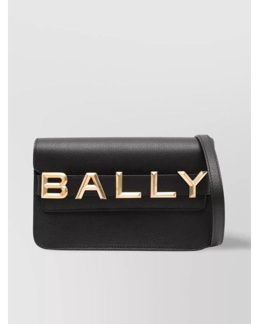 Bally Rectangular Shape Leather Shoulder Bag in Black | Lyst UK