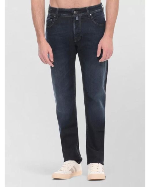 Jacob Cohen Cotton Jeans Straight Leg Belt Loops Handkerchief in Blue ...