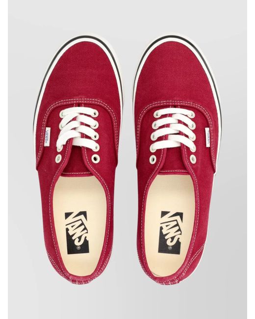 Vans Canvas Sneakers With Rubber Sole And Stitching in Red | Lyst UK