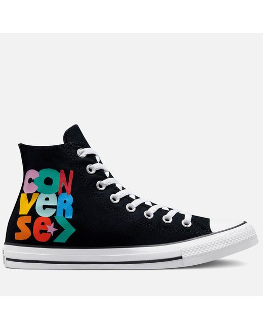Converse Canvas Chuck Taylor All Star Much Love Hi Top Trainers In