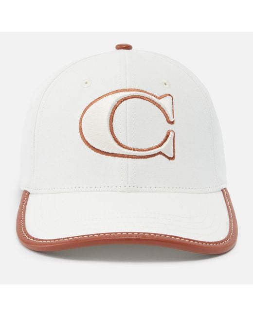 COACH C Cotton Canvas Baseball Hat in White | Lyst UK