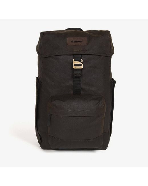 Barbour Essential Waxed Canvas Backpack in Black for Men | Lyst