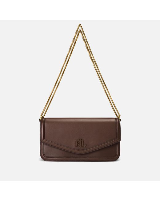 Ralph Lauren Sawyer Medium Nappa Leather Shoulder Bag in Brown | Lyst