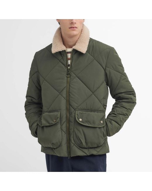 Barbour Angler Quilted Shell Jacket in Green for Men | Lyst UK