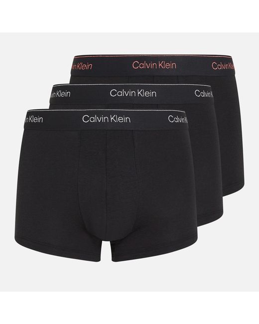 Calvin Klein Three-Pack Modern Cotton-Jersey Low Rise Trunks in Black ...
