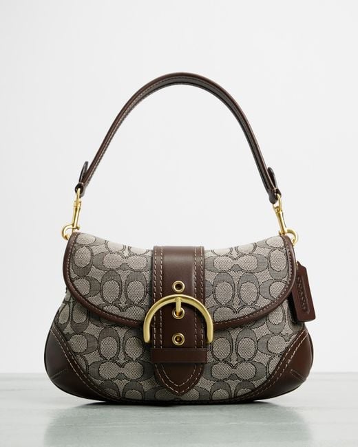 COACH Signature Jacquard Soho Flap Bag in Metallic | Lyst Australia