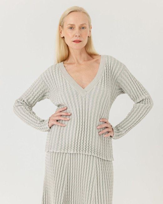 THE KNOTTY ONES Žemės & Vagos V-Neck Sweater & A-Line Skirt Set in ...