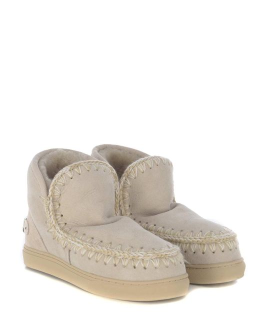 Mou Boots "Sneakers Metal Logo" in Natural | Lyst