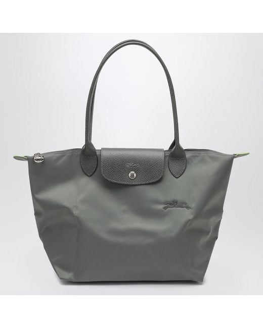 Longchamp Graphite-Coloured Le Pliage M Bag in Black | Lyst