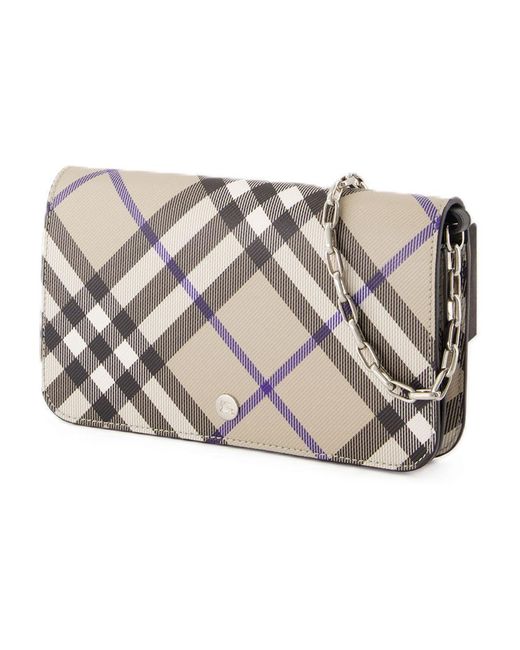 Burberry Mini Wallet On Chain For in Gray | Lyst