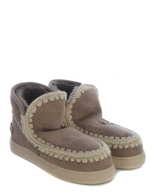 Mou Boots "Sneakers Metal Logo" in Brown | Lyst