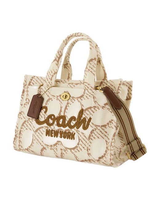 COACH Maxi Signature Canvas Cargo Tote 26 Bag in Metallic | Lyst