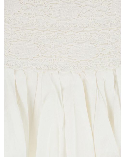 Isabel Marant Violana' Miniskirt With Pleated Details in White | Lyst