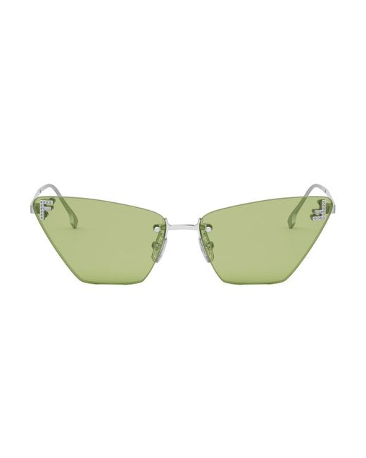 Fendi First Crystal Sunglasses in Green | Lyst