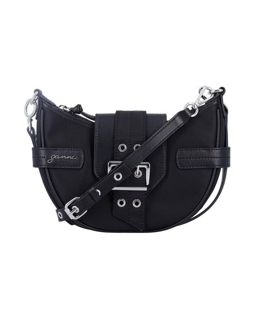 Ganni Bucky Nylon Small Bag in Blue | Lyst