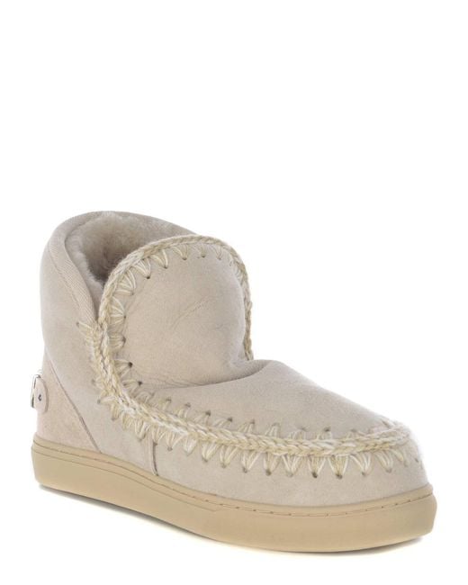 Mou Boots "Sneakers Metal Logo" in Natural | Lyst
