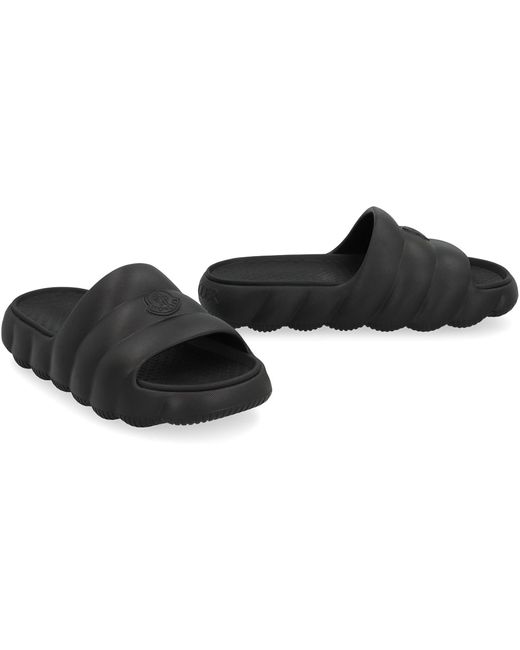 Moncler Lilo Rubber Slides in Black | Lyst